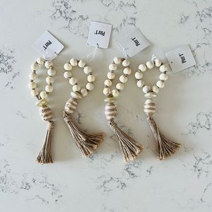 Pier 1 | Dining | Pier Farmhouse Beaded Natural Napkin Rings Set | Poshmark
